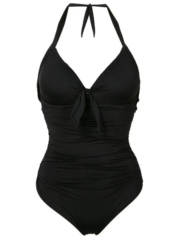 AMIR SLAMA Self-tie Halterneck One-piece Swimsuit - Black