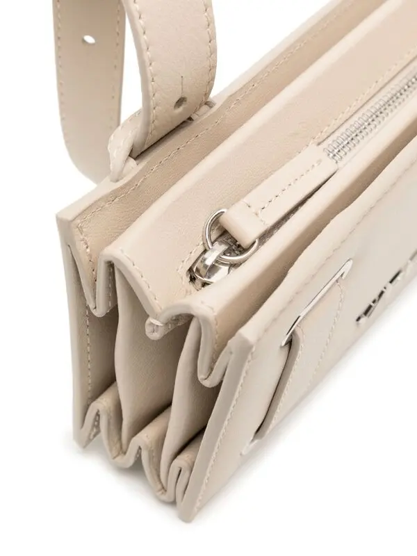 Y/project Logo-plaque Accordion Bag - Neutrals