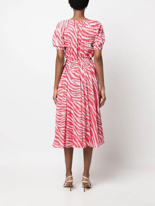 Michael Kors Zebra-print Cotton Midi Dress