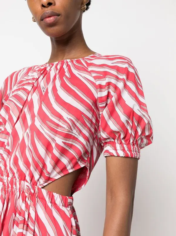 Michael Kors Zebra-print Cotton Midi Dress