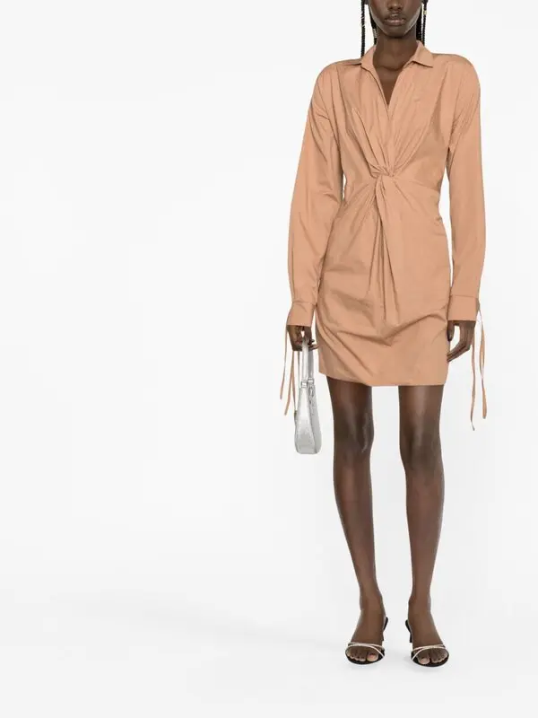 ANDREĀDAMO Twist-front Shirt Dress - Neutrals