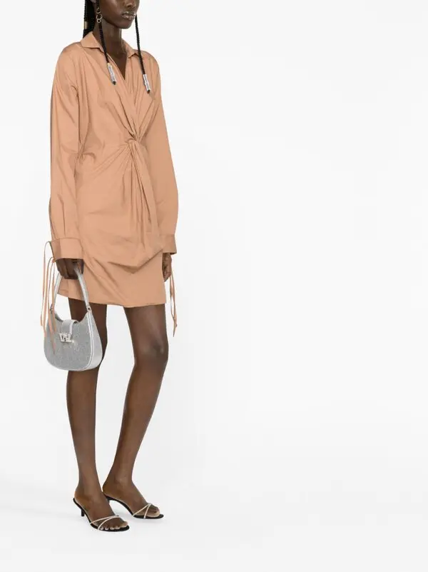 ANDREĀDAMO Twist-front Shirt Dress - Neutrals