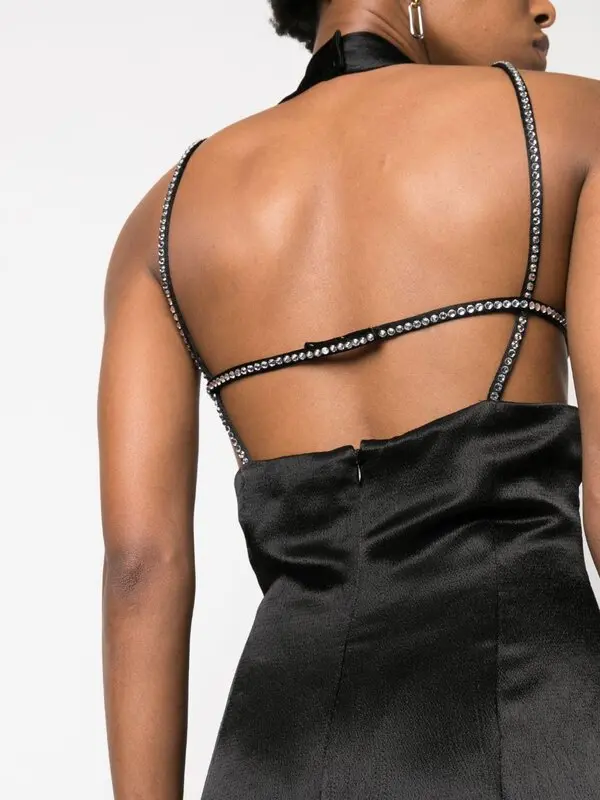 GENNY Crystal-embellished Halterneck Dress