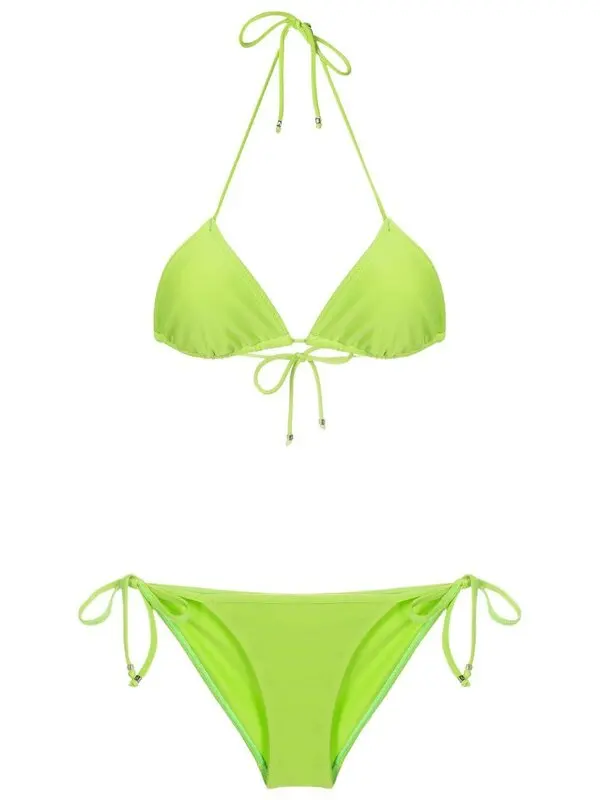 AMIR SLAMA Self-tie Triangle Bikini - Green