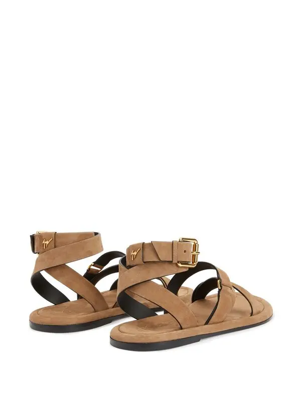 GIUSEPPE ZANOTTI Aymon Wraparound Sandals - Brown