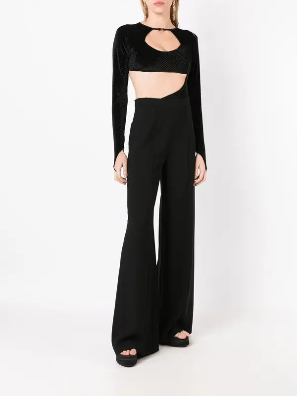 AMIR SLAMA Cutout Velvet-effect Bodysuit