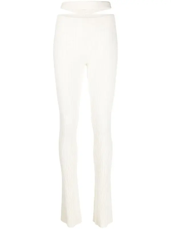 ANDREĀDAMO High-waisted Cut-out Trousers - Neutrals
