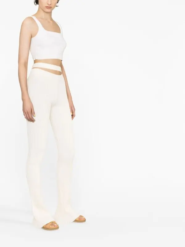 ANDREĀDAMO High-waisted Cut-out Trousers - Neutrals
