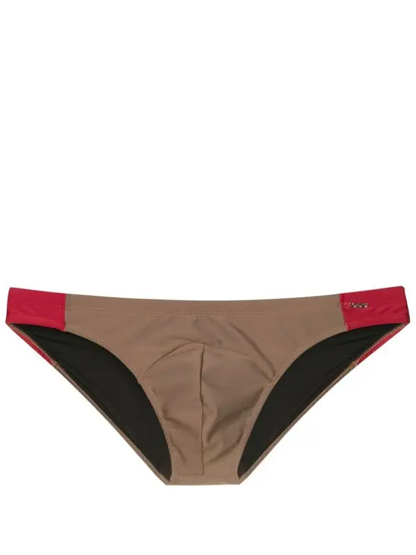 AMIR SLAMA Low-rise Swim Briefs - Brown