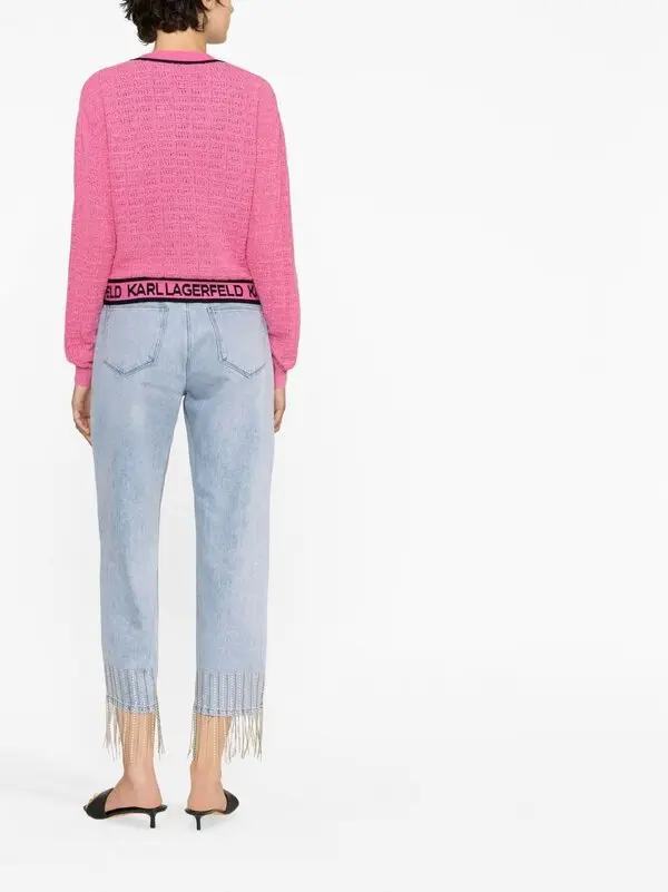 Karl Lagerfeld Bouclé Cropped Cardigan