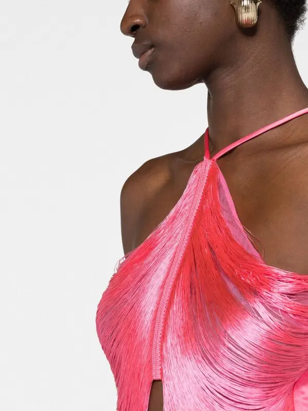 Cult Gaia Quella Fringed Halterneck Top