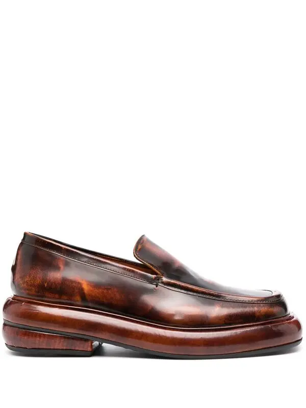 Buy Eckhaus Latta Distressed-effect Chunky Loafers - Brown At 69