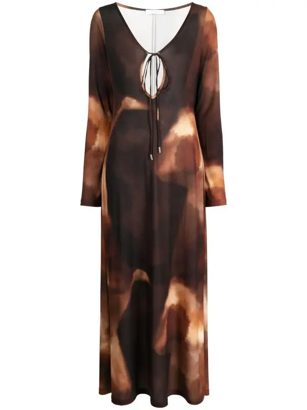 long sleeve open back long dress Chic Black Long Sleeves Tiered Open Back Side Slit Prom Dress main image 1
