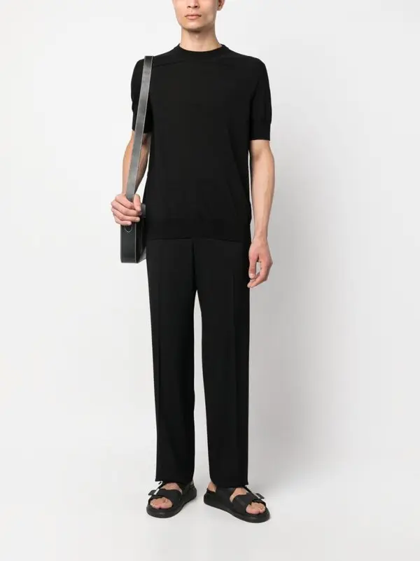 JIL SANDER Short-sleeve Wool T-shirt - Black