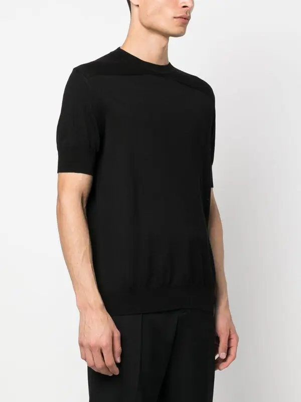 JIL SANDER Short-sleeve Wool T-shirt - Black