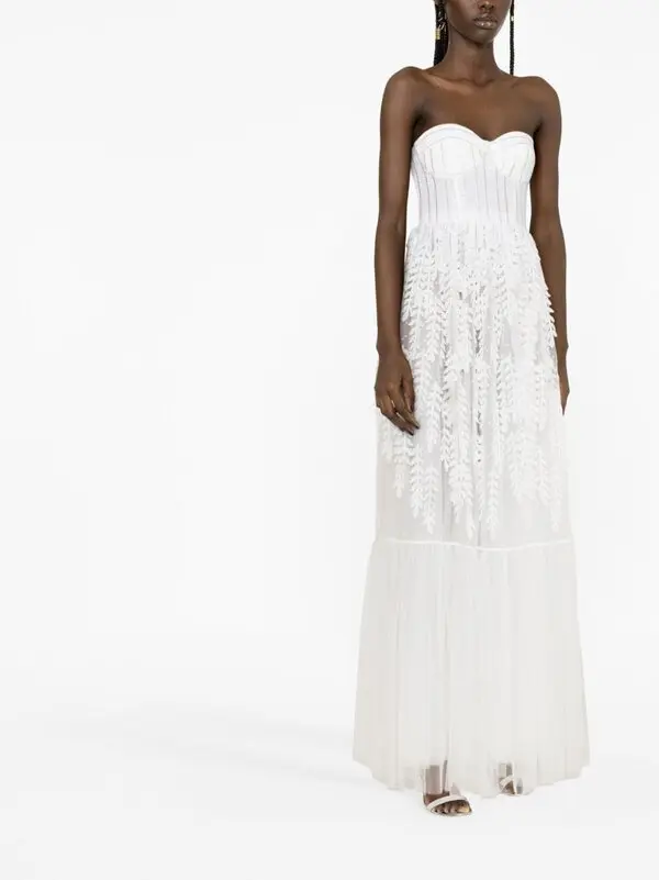 Elisabetta Franchi Embellished Floral-Appliqu Maxi Dress In White - 63%  Off | Editorialist