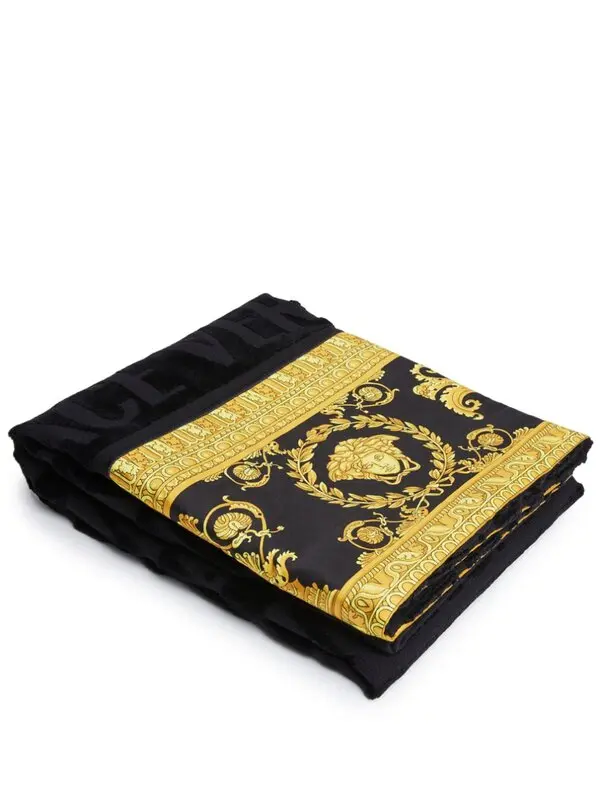 Versace I Love Baroque Face Towel - Black