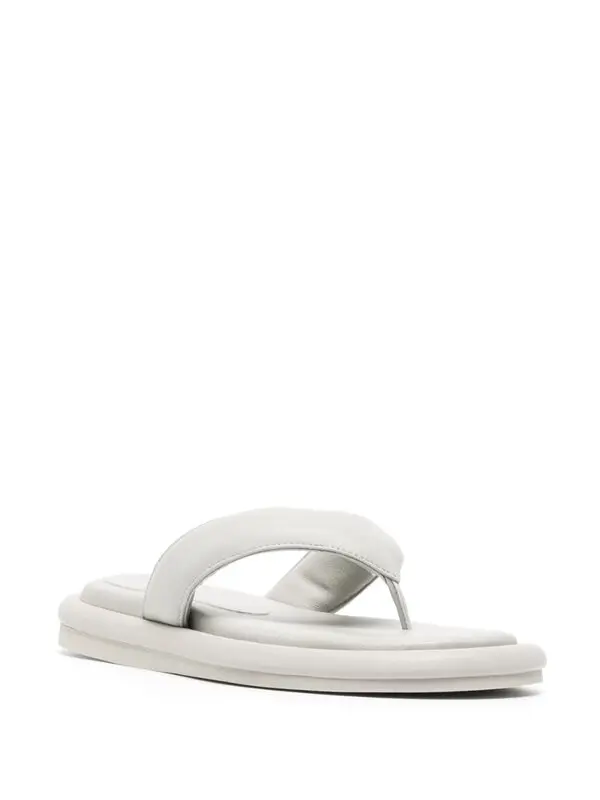 GIABORGHINI Padded Leather Flip-flops - Grey