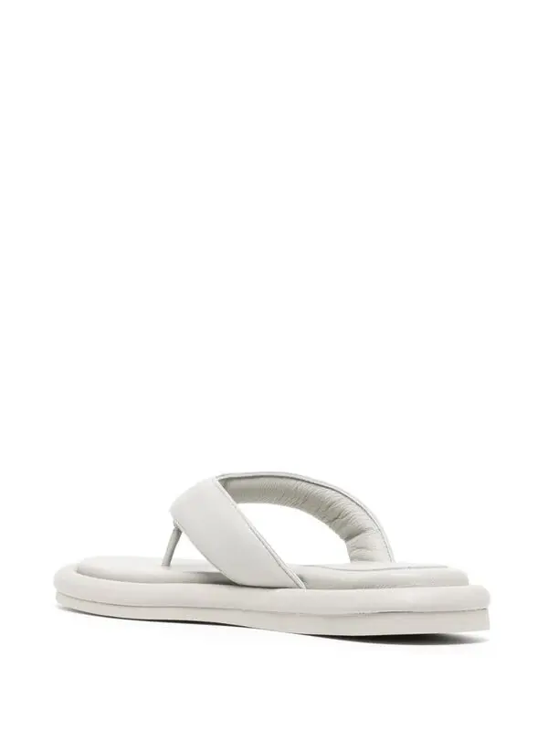 GIABORGHINI Padded Leather Flip-flops - Grey