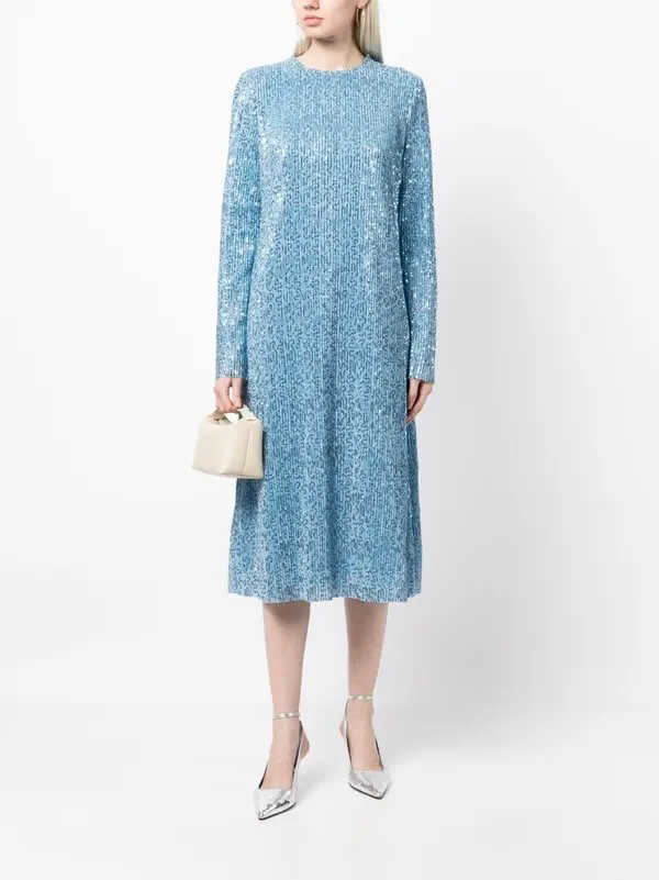 Stine Goya Celsia Sequin Midi Dress - Blue