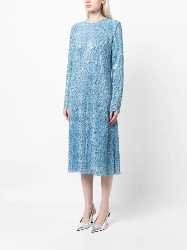 Stine Goya Celsia Sequin Midi Dress - Blue