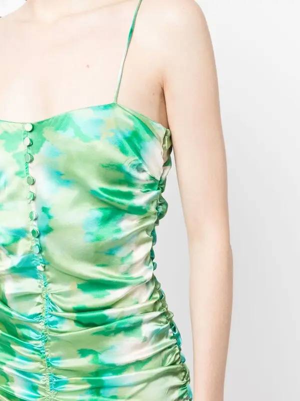 ganni sandwashed silk dress Sandwashed Silk Satin Long Slip Dress