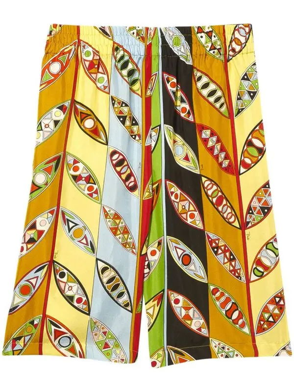 Emilio Pucci Graphic-print Silk Shorts