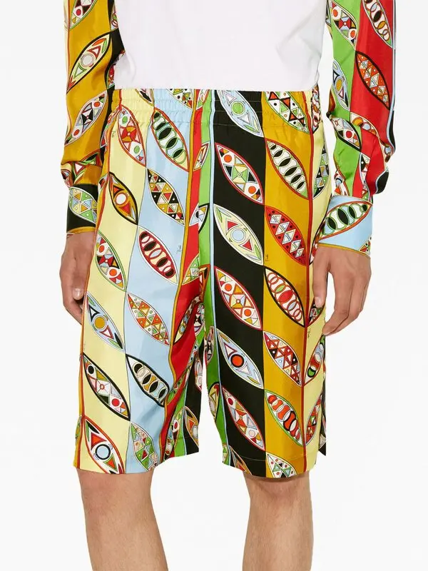 Emilio Pucci Graphic-print Silk Shorts