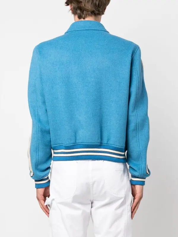 Amiri Bones Appliqué Wool-blend Bomber Jacket