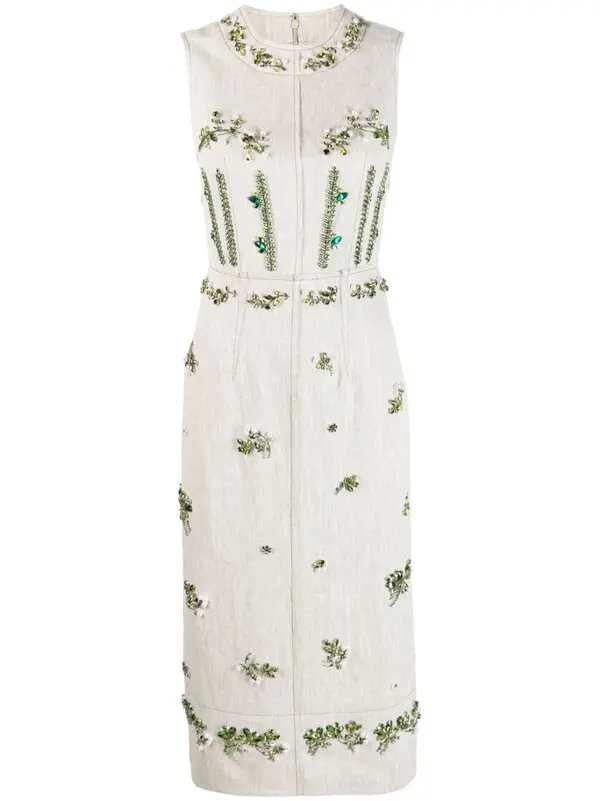 Erdem Ellery Linen Midi Dress