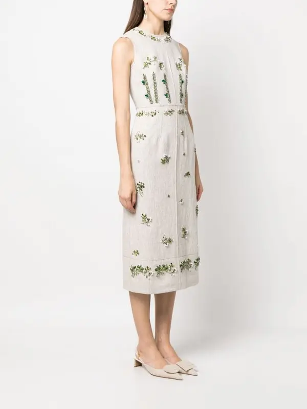 Erdem Ellery Linen Midi Dress