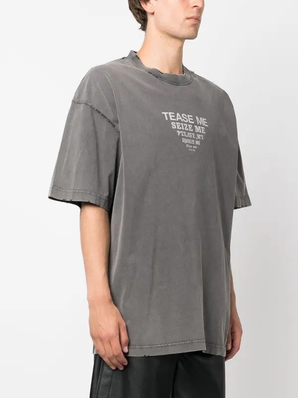 Vetements Tease Me Logo-Print T-Shirt In Grey - 35% Off | Editorialist