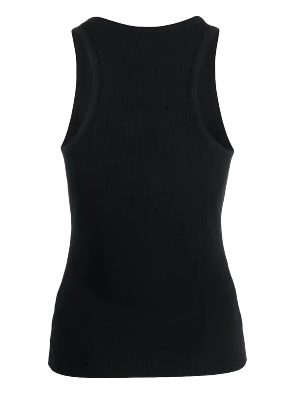 L'Agence Ribbed Round-neck Tank Top - Black