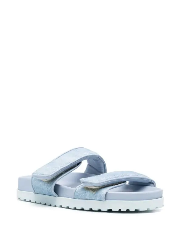 GIABORGHINI Touch-strap Denim Slides - Blue