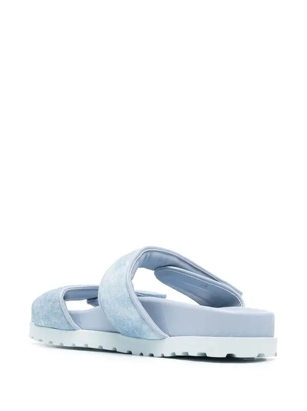 GIABORGHINI Touch-strap Denim Slides - Blue