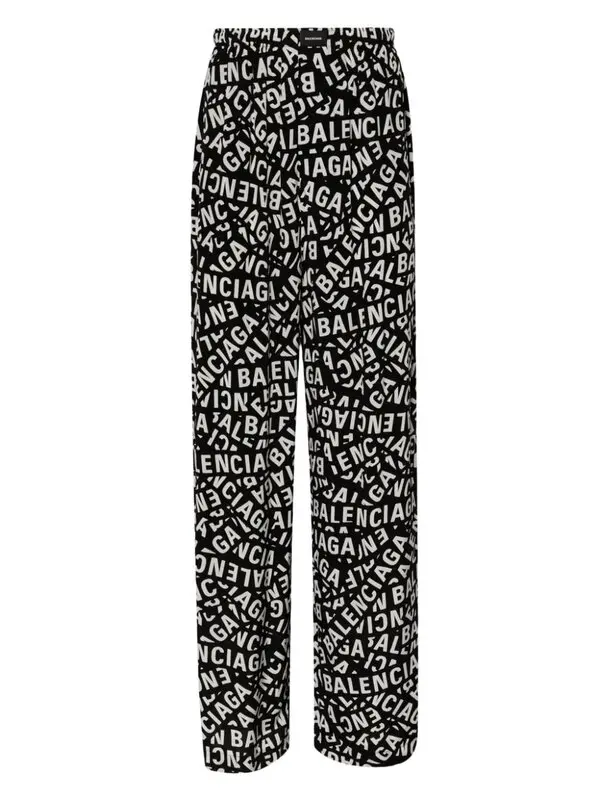 Balenciaga Logo-print Pajama Pants - Black