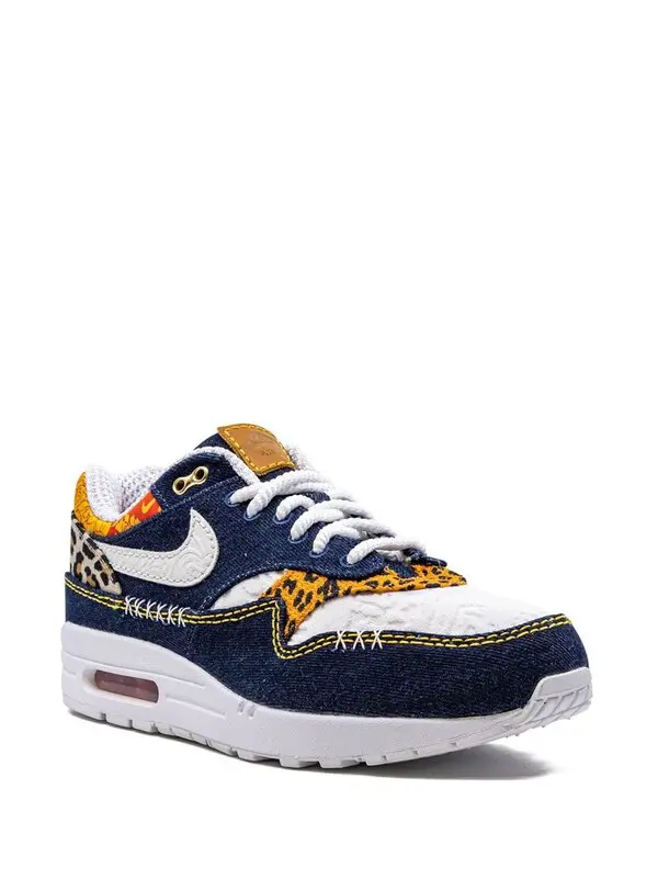 Nike Air Max 1 Prm Denim Leopard Sneakers - Blue