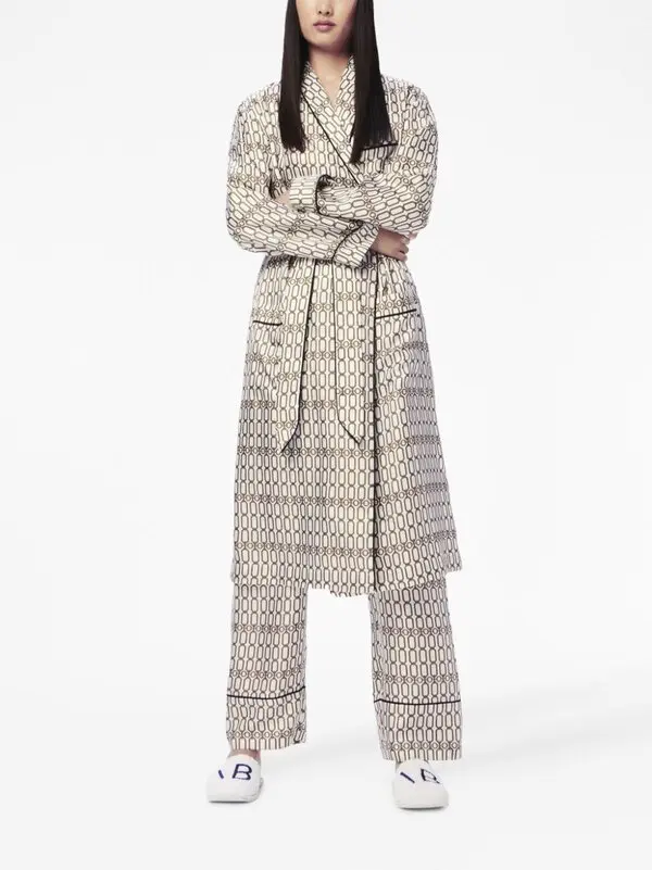 Victoria Beckham Chain-print Ilk Robe