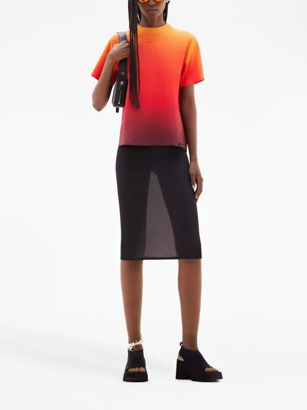 COURREGES Gradient-effect Logo T-shirt