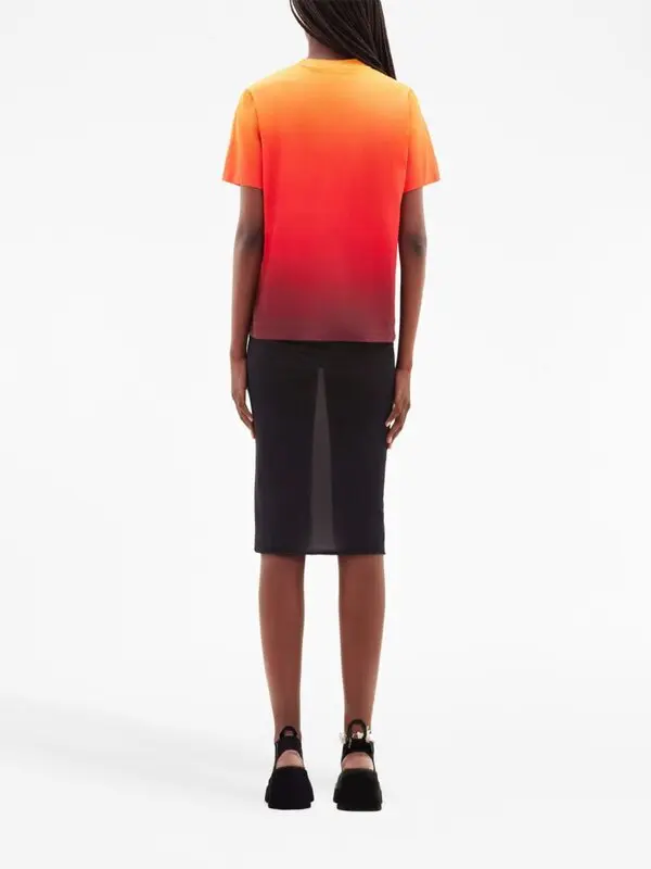COURREGES Gradient-effect Logo T-shirt
