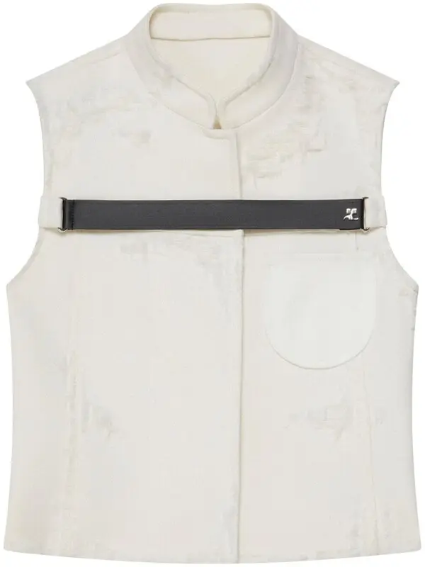 COURREGES Distressed Strap Jacket - White