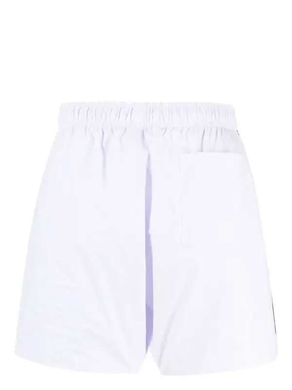 BOSS Swim Shorts With Signature Stripe And Logo - White
