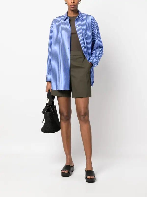 Theory Striped Button-up Cotton Shirt