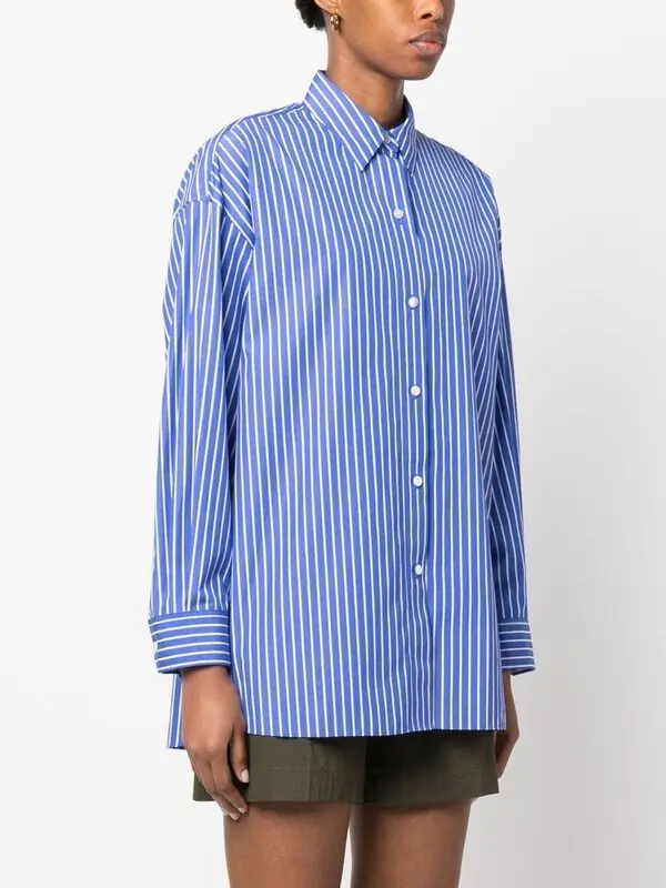 Theory Striped Button-up Cotton Shirt