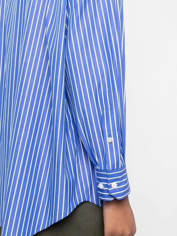 Theory Striped Button-up Cotton Shirt
