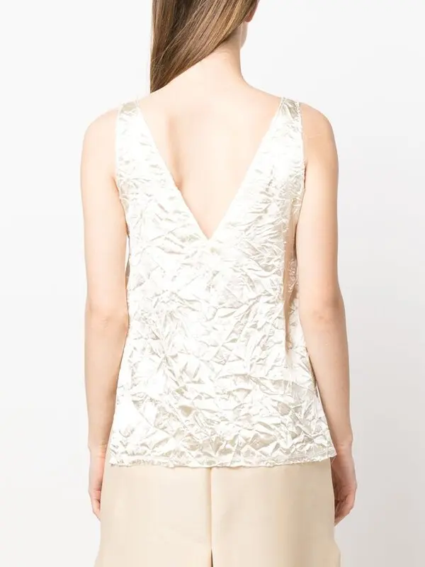 LANVIN V-back Crinkled-effect Top