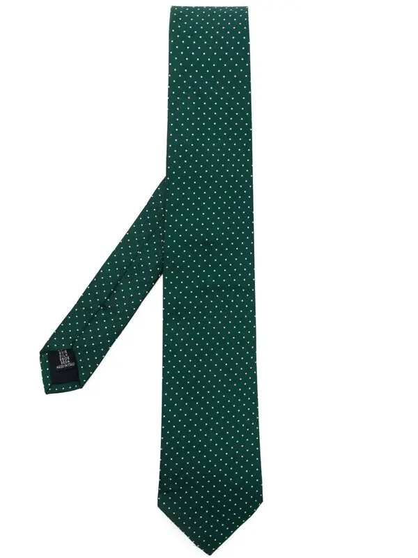 FURSAC Polka-dot Silk Neck Tie - Green