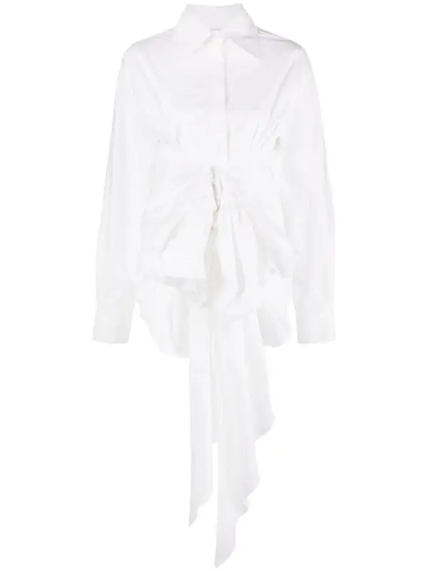 QUIRA Draped Cotton Shirt