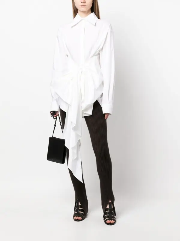 QUIRA Draped Cotton Shirt