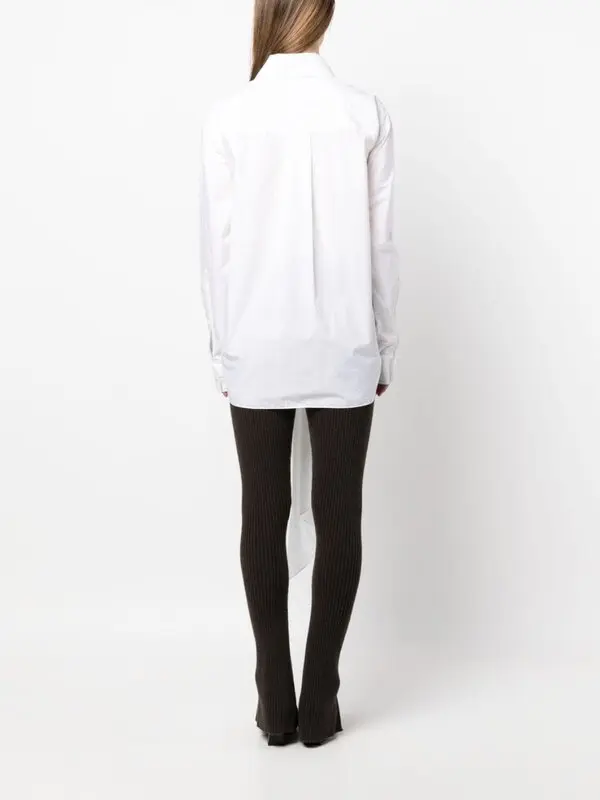 QUIRA Draped Cotton Shirt